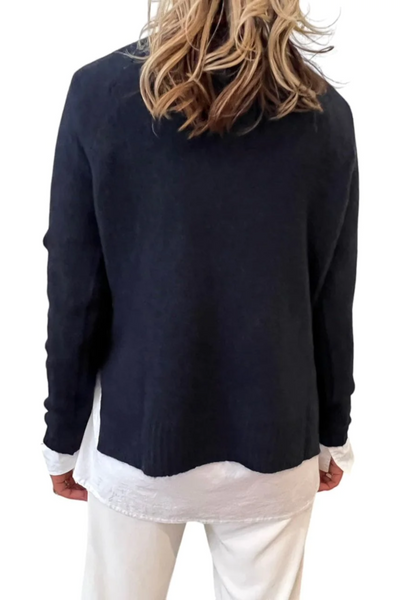 Italian Star - Racer Roundneck Knit Navy – Sien Clothing