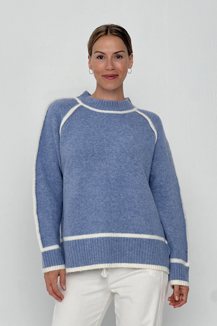 Ollie Wool Blend Jumper Blue – Sien Clothing