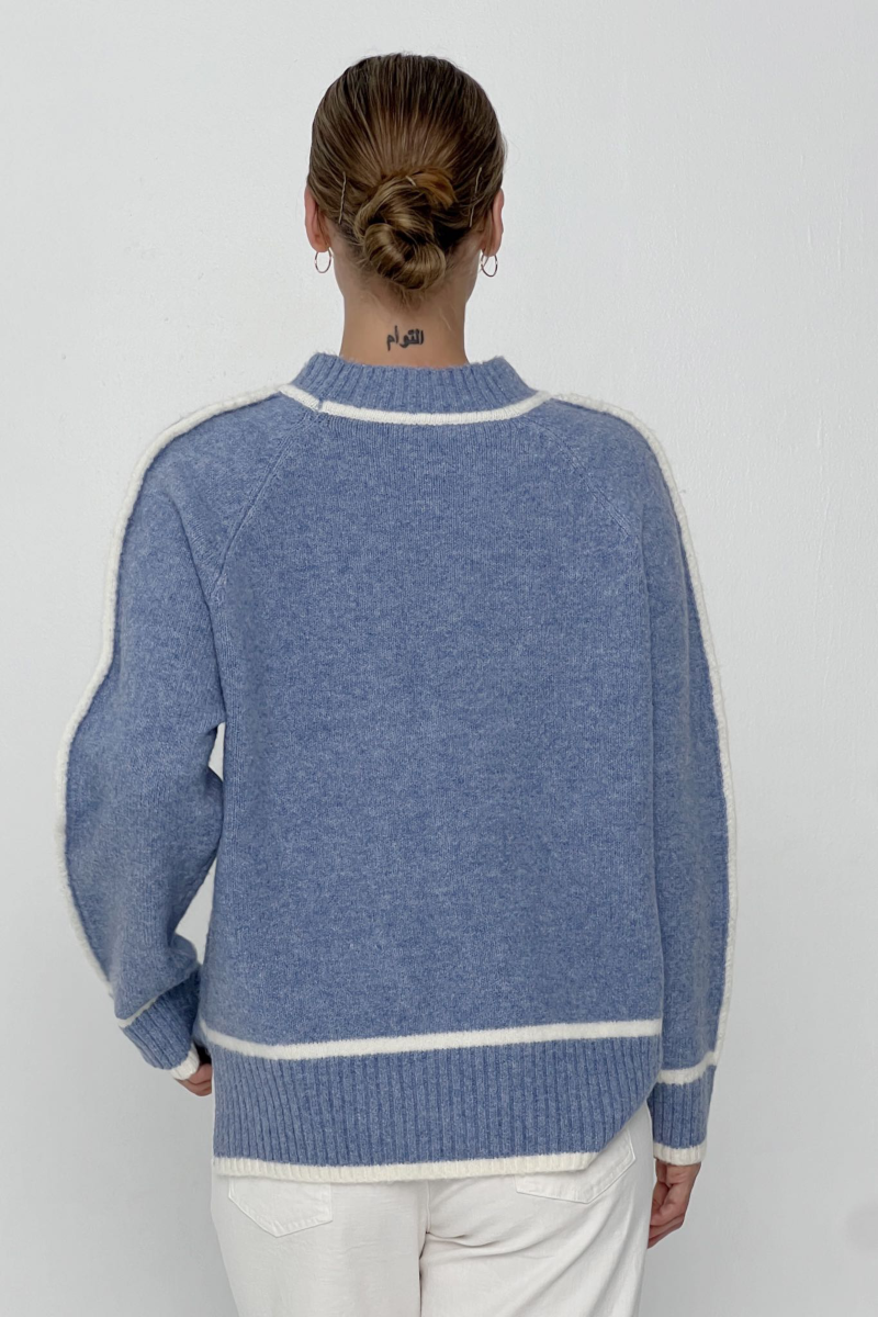 Ollie Wool Blend Jumper Blue – Sien Clothing