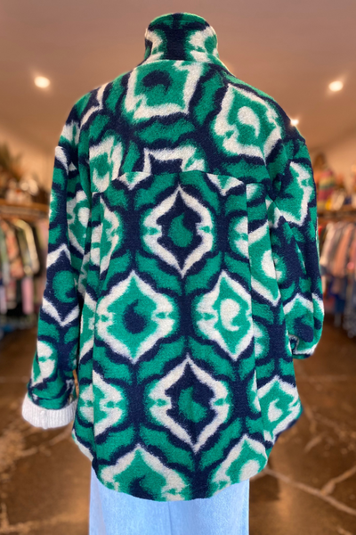 Patterned Jacket - Emerald/Blue – Sien Clothing
