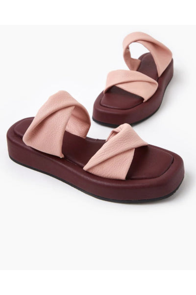 Walnut - Sibi Leather Slide Baby Pink – Sien Clothing