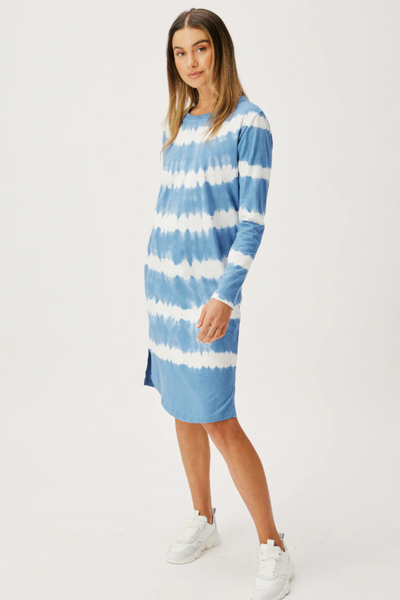 Cartel & Willow - Alexis Long Sleeve Dress Steel Tie Dye – Sien Clothing